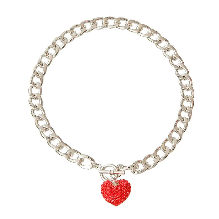 Red Heart Silver Chain – SEH Chic Boutique